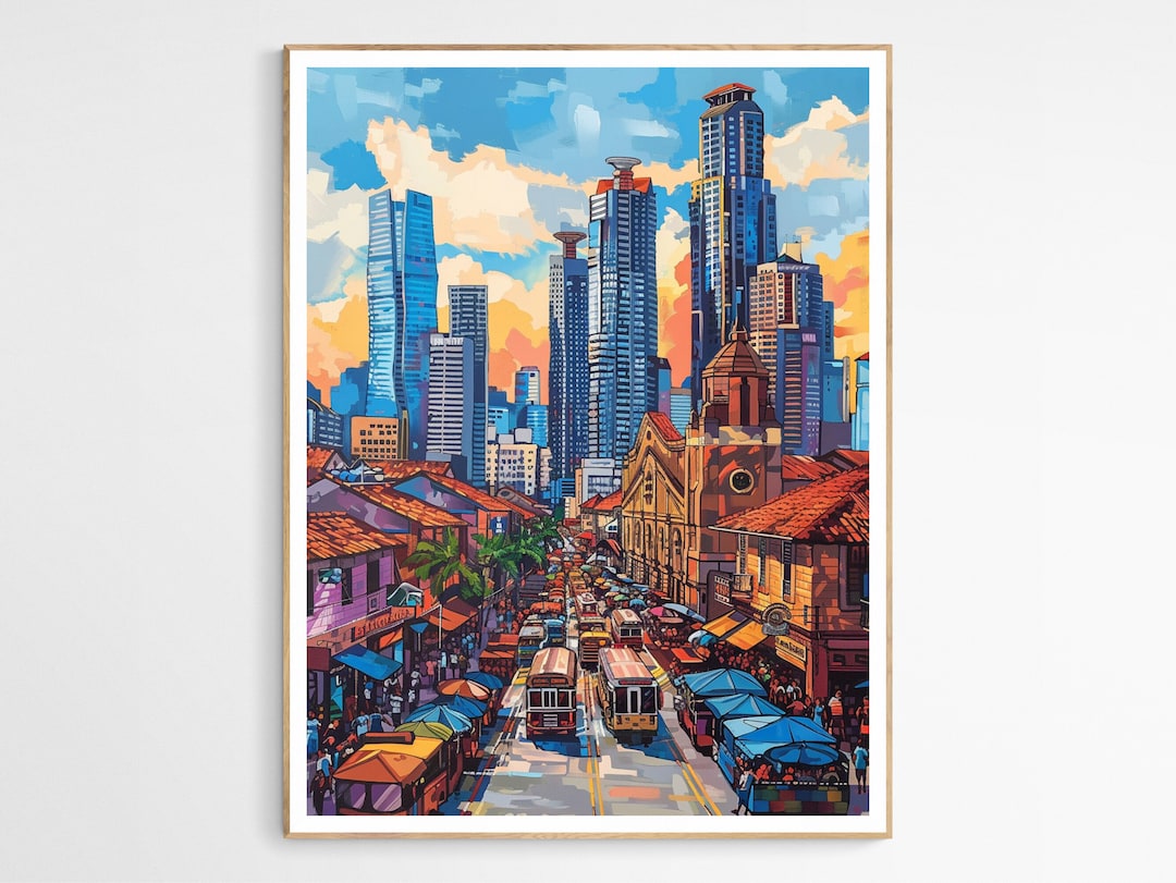 Bustling Manila Street Scene Art Print Art Print | Philippines Cultural ...