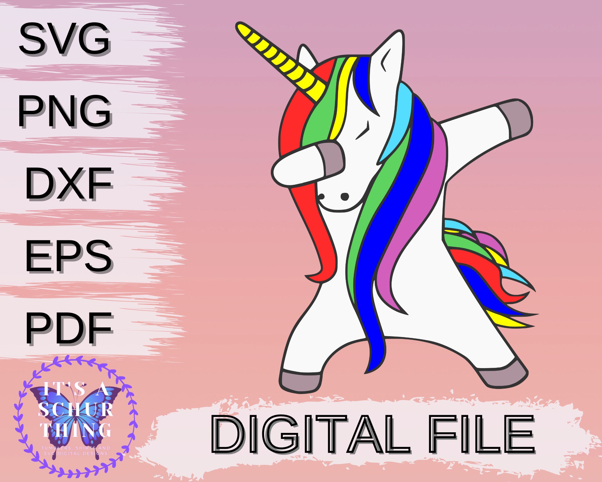 Dabbing Unicorn, Simple, Layered Design, Instant Digital Download for ...