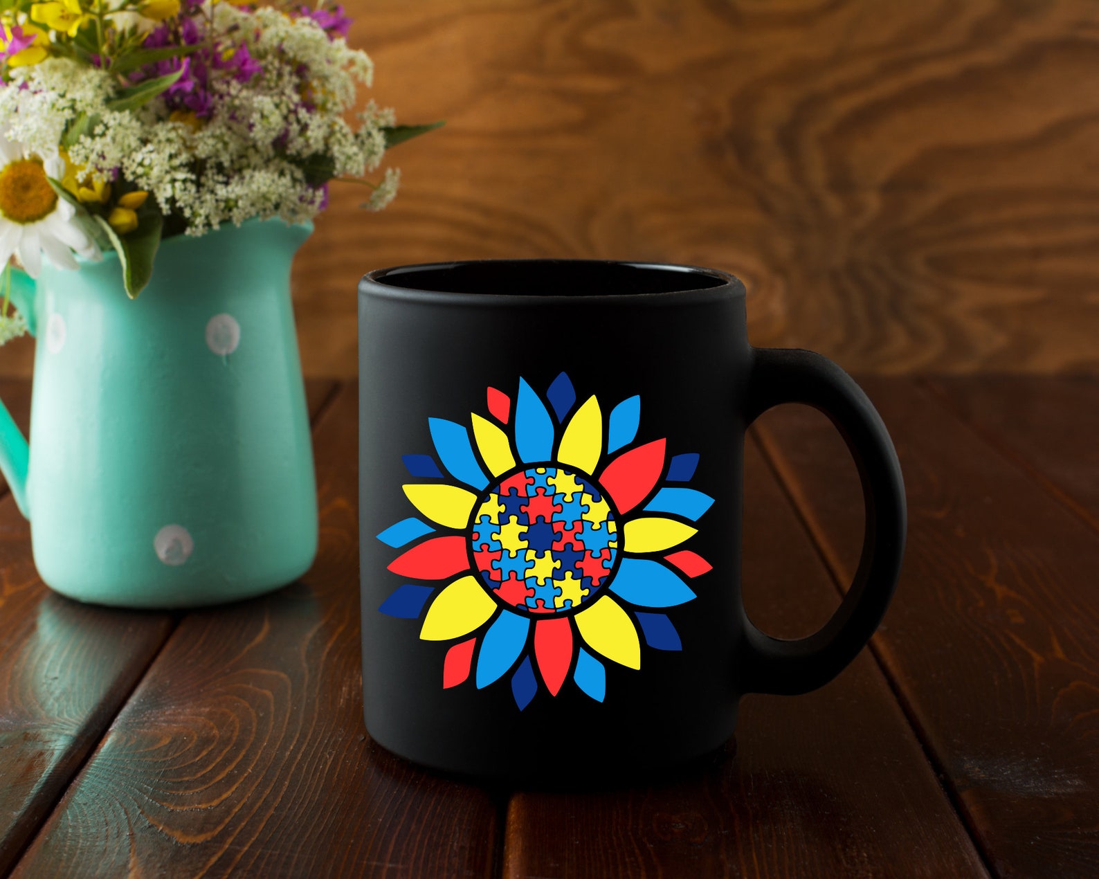 Autism Awareness Sunflower Easy Layered Cute Cut File - Etsy