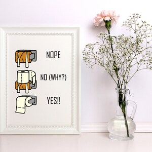 No Nope Yes Empty Toilet Paper Roll Cute Funny Cut File, Bathroom Decor ...