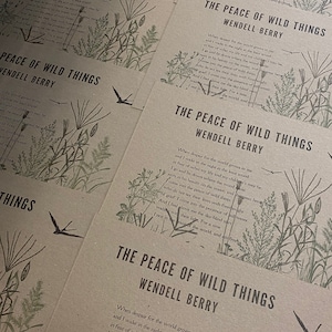 The Peace of Wild Things • wendell Berry Poem • Giclee Edition of ...