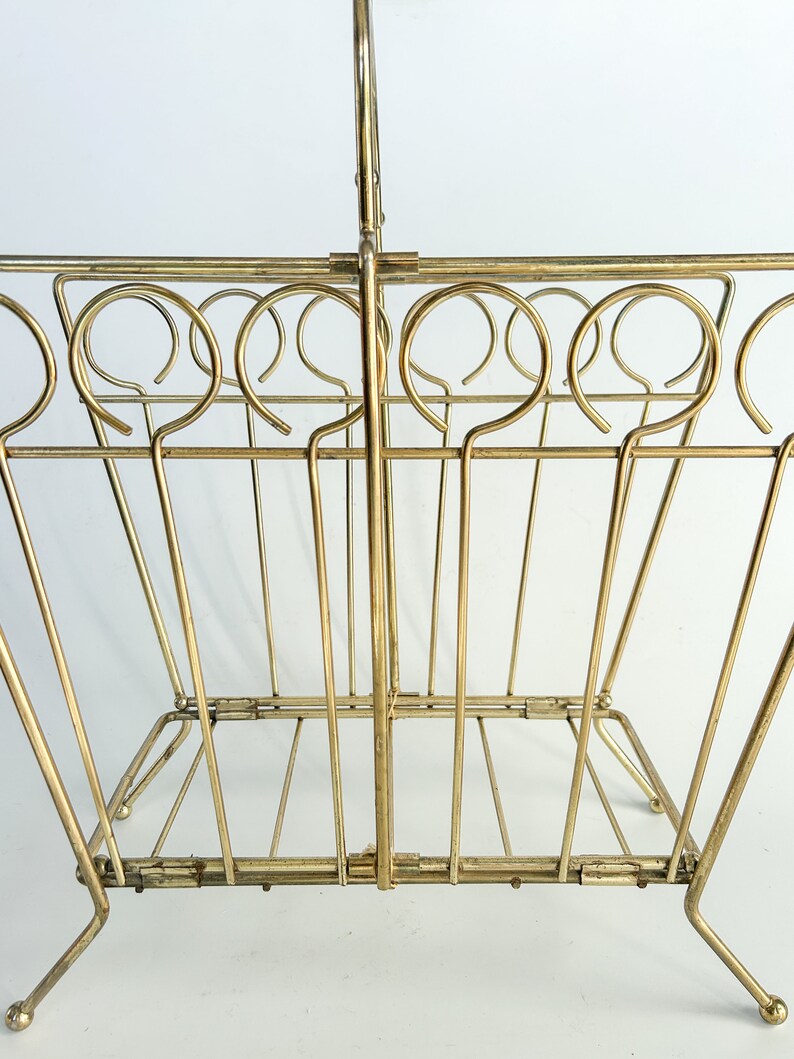 Vintage Gold Tone Mid Century Modern Record, Newspaper, Book Holder ...