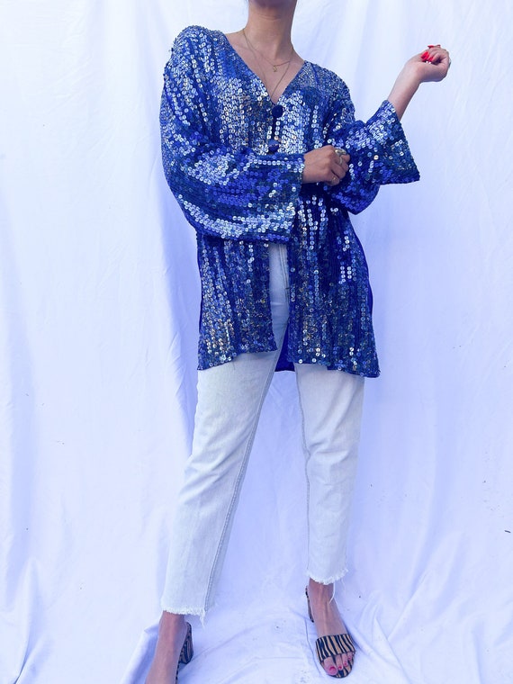 vintage cobalt blue sequin - Gem