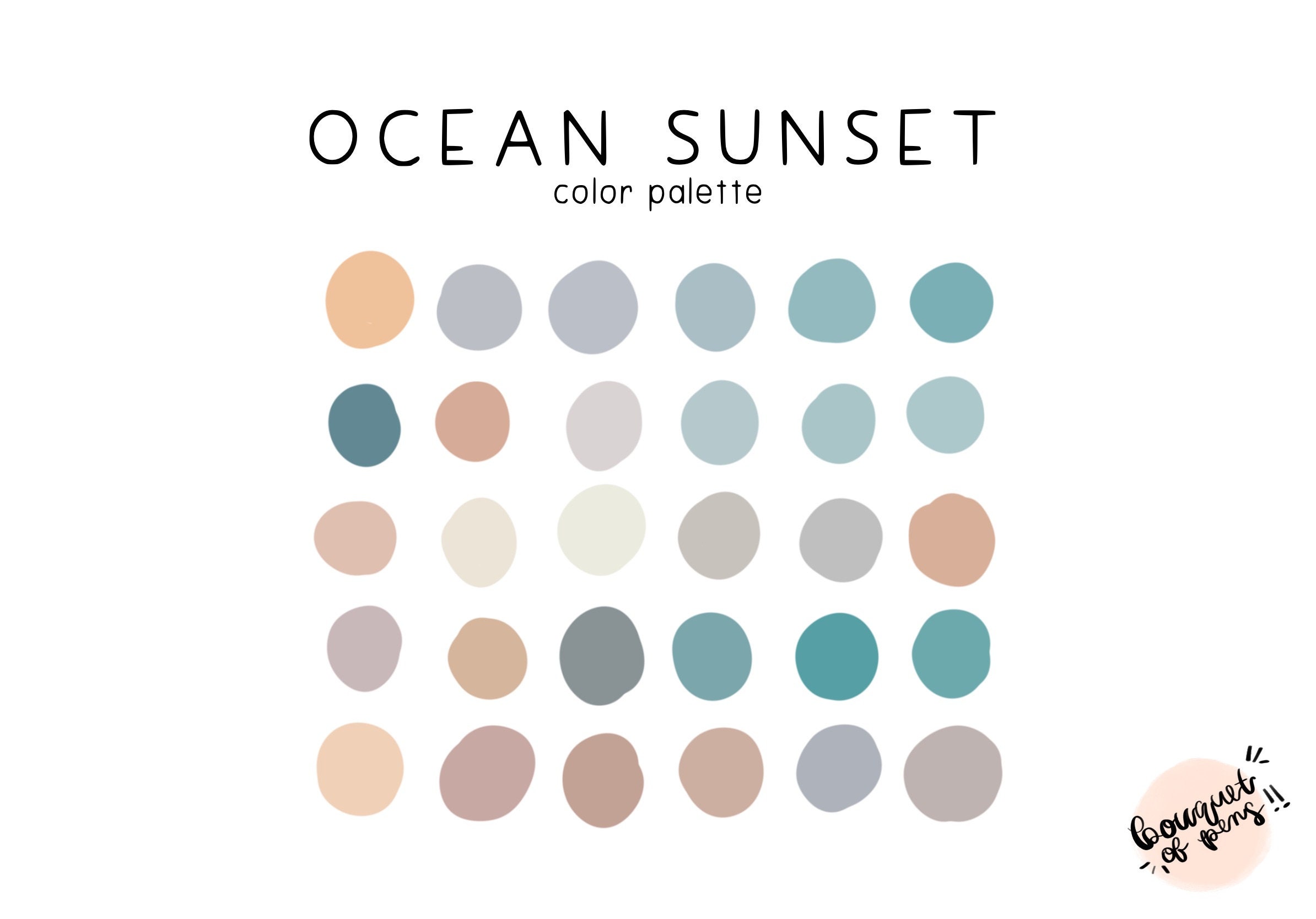 Ocean Sunset Procreate Color Palette | Digital Download for Digital Art ...