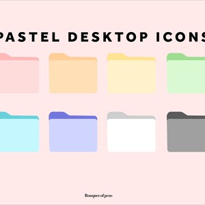 Pastel Desktop Folder Icons | MacBook & Windows Files Downloads - Etsy
