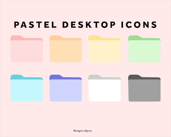 Pastel Desktop Folder Icons Macbook & Windows Files - Etsy