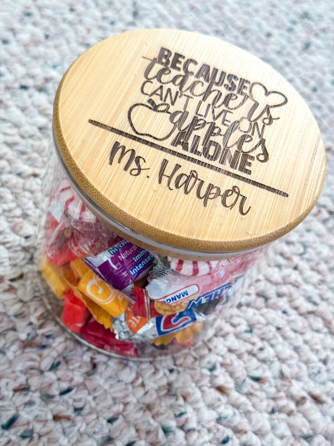 Personalized Teacher Gift | Teacher Candy Jar, Teacher Appreciation ...