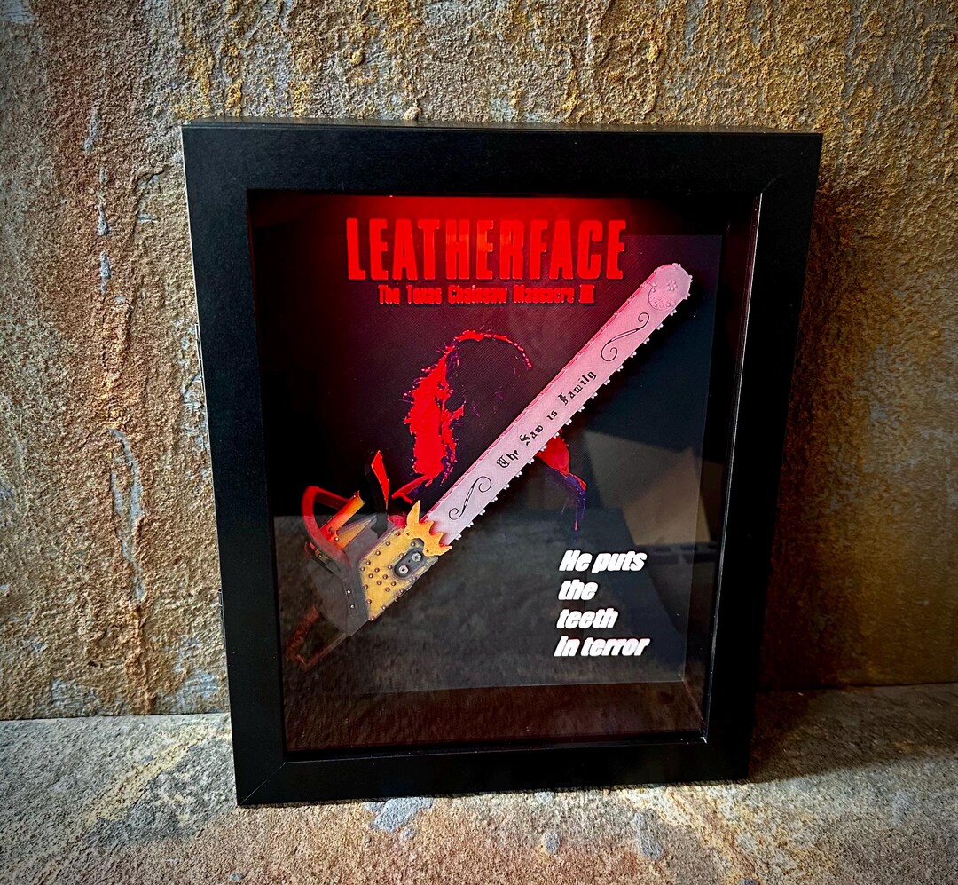 Leatherface Lighted Poster Shadow Box - Etsy