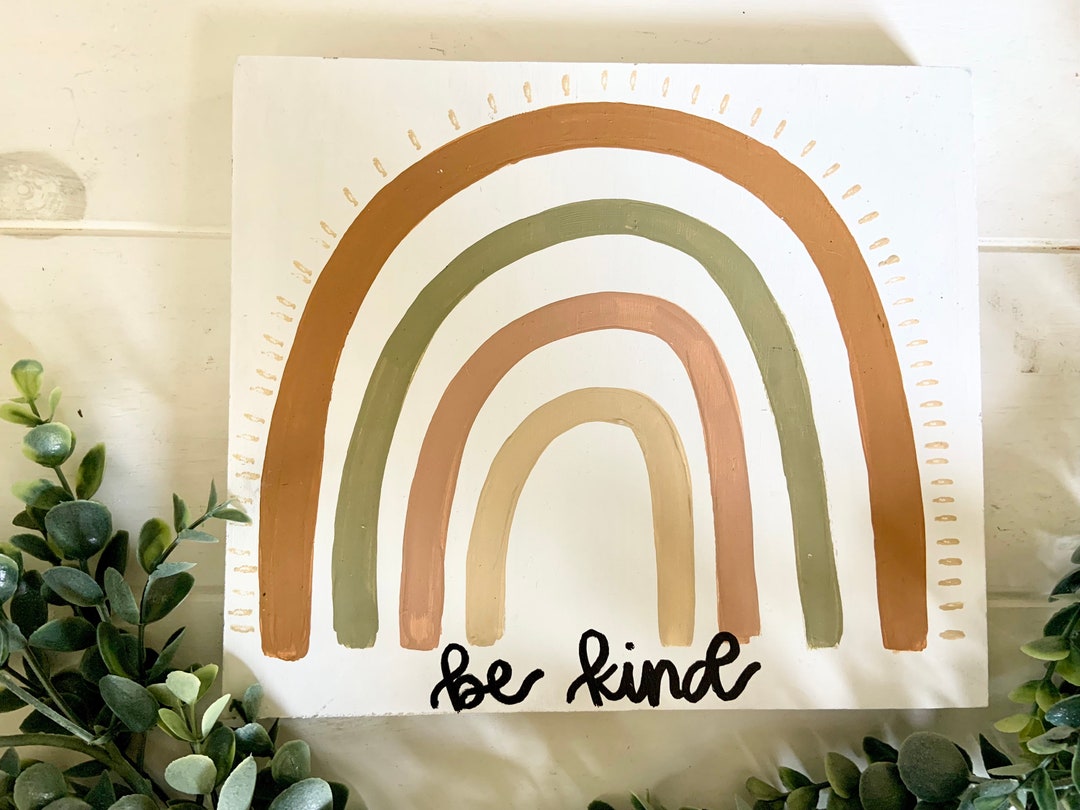 Be Kind Boho Rainbow- Boho Decor - Nursery Decor -handmade Gift - Etsy