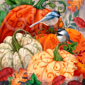 Fall Pumpkins Scrollwork Decorative DIY Sign Print Digital Download by ...