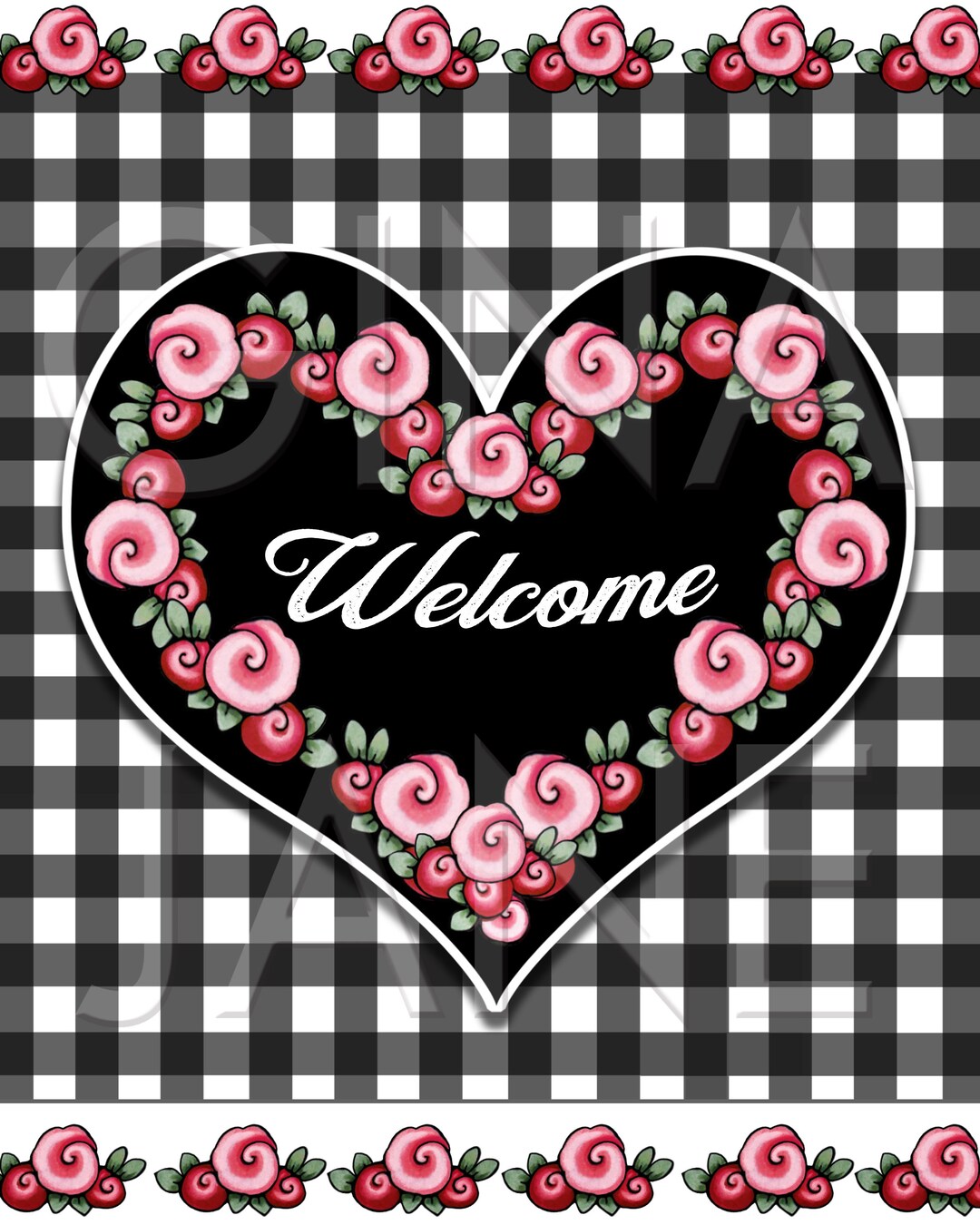 Valentine's Day Welcome Sign Decor | DIY Craft Wreath Decor -digital by ...