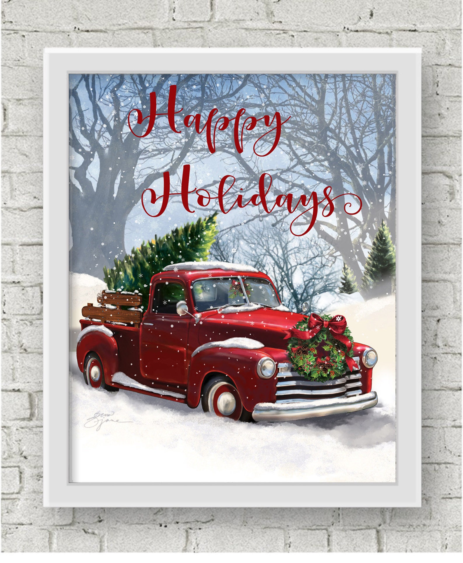 Christmas Chevy Red Truck Tree | DIY Craft Digital Download | Heirloom ...