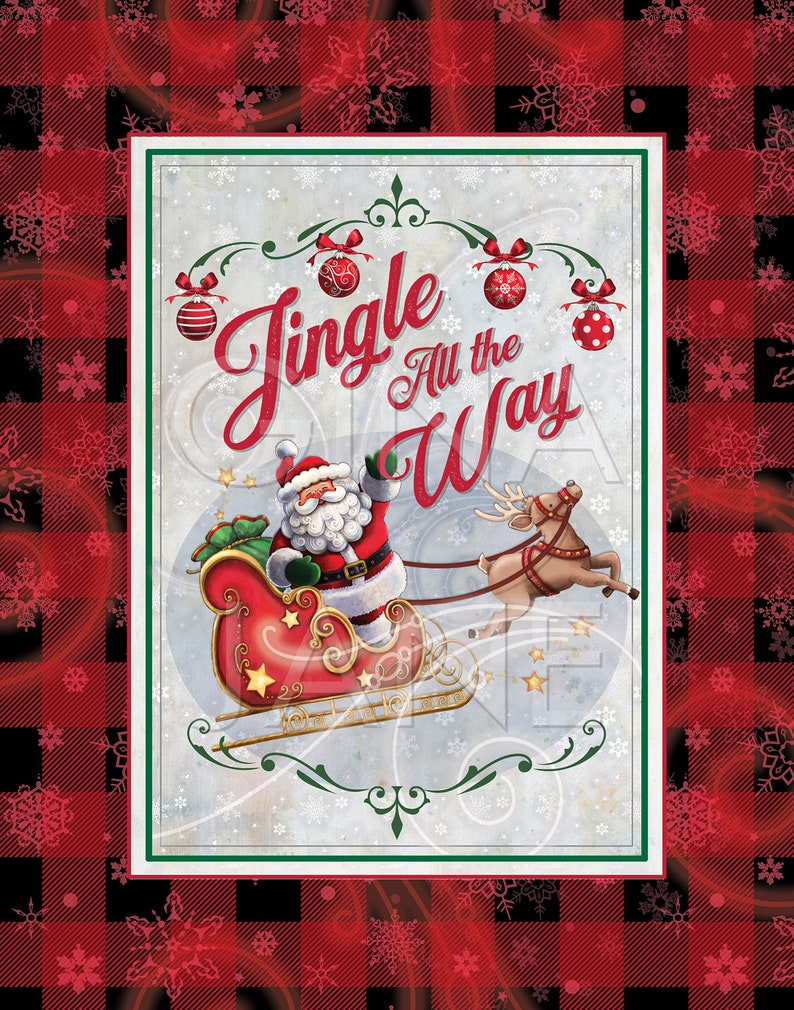 Vintage DIY Craft Decor Jingle Alll the Way Santa With Sleigh - Etsy