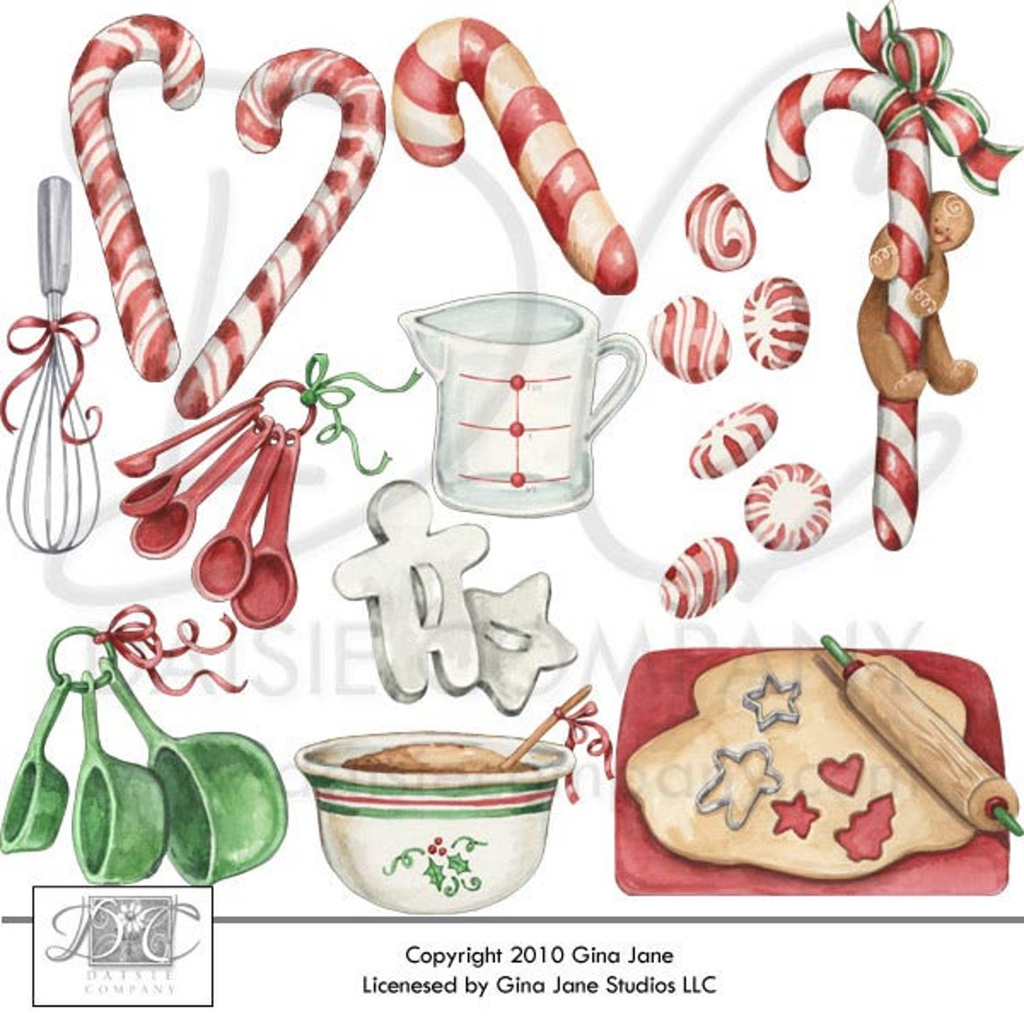 Santa and Cookies Clip Art Graphics by Gina Jane - Etsy