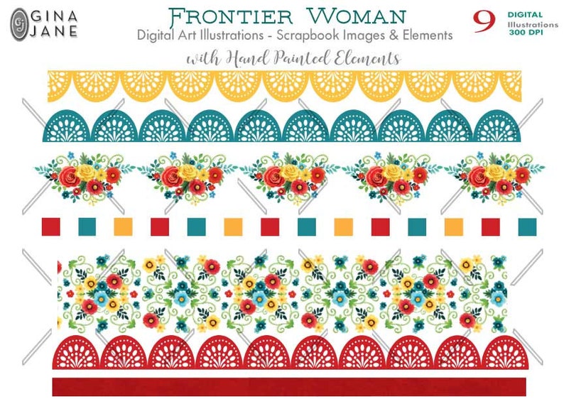 Gina Jane's Frontier Woman Borders Pioneer Farmhouse - Etsy Canada