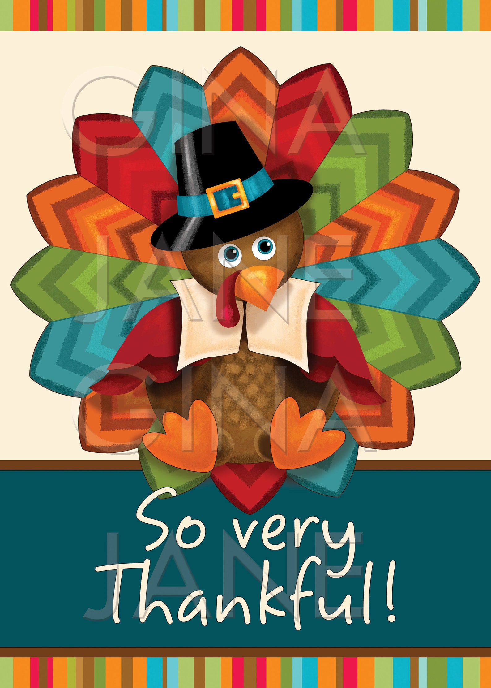 Thanksgiving Cute Turkey Digital Art Sign Gina Jane Cute - Etsy