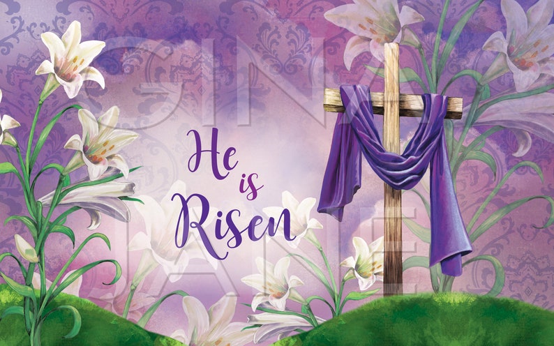 Easter Cross He is Risen Prints DIY - Etsy