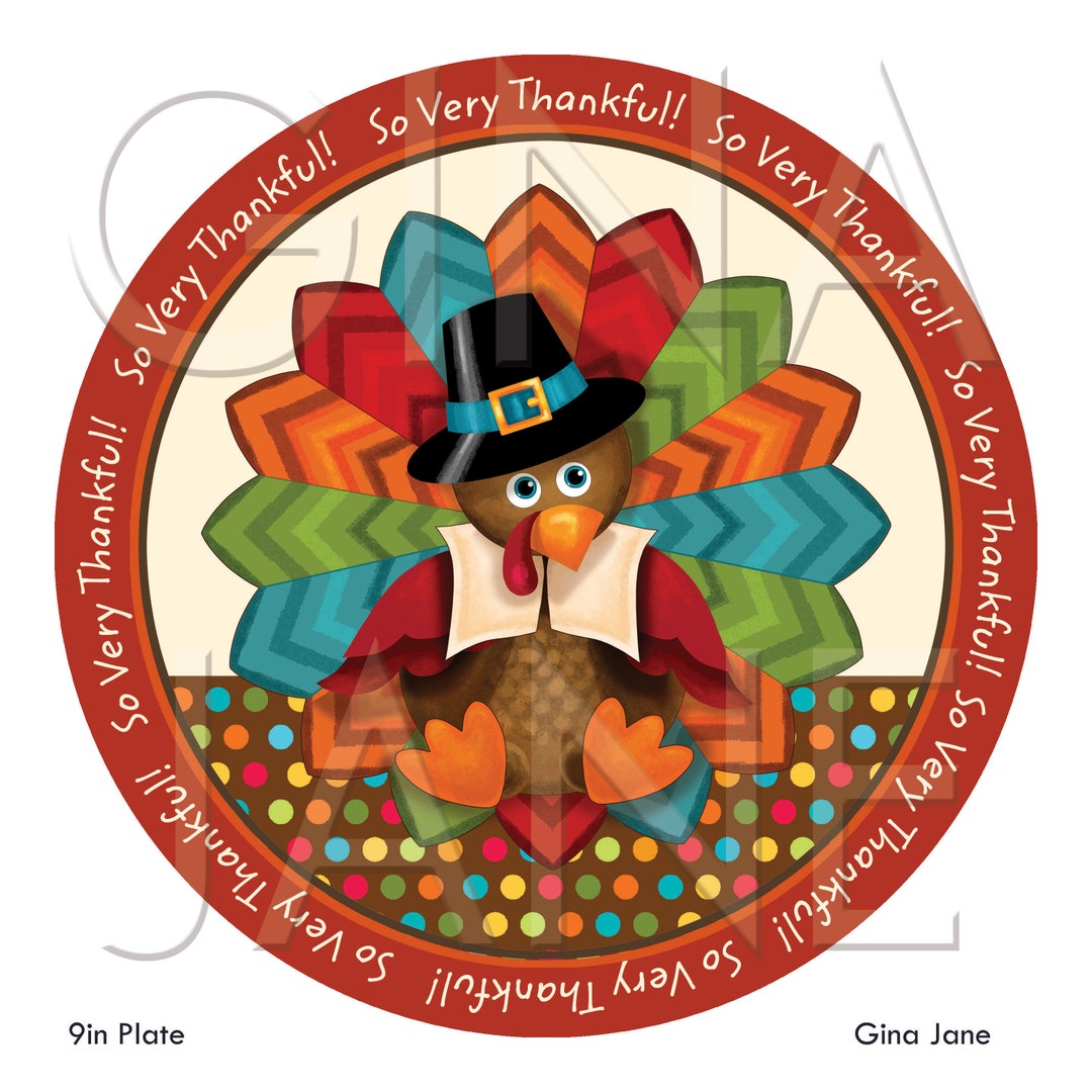 Thanksgiving Cute Turkey Digital Art Sign Gina Jane Cute Turkey Cute ...