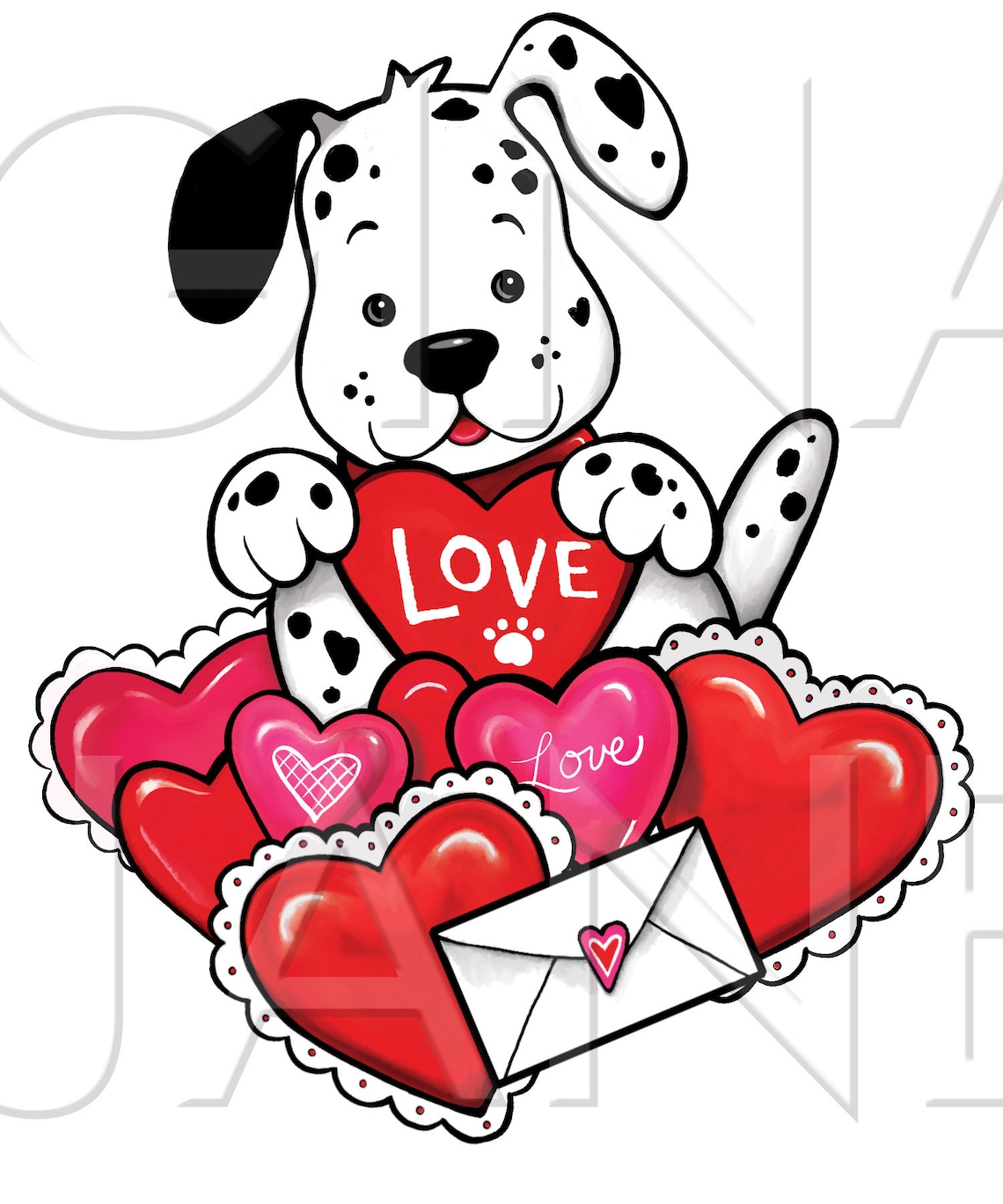 Valentine Puppy Dog Art Sublimation PNG Puppy With Hearts - Etsy