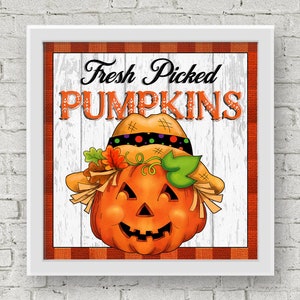 Fresh Picked Pumpkins Sign Digital Download Farmhouse Decor Vintage ...