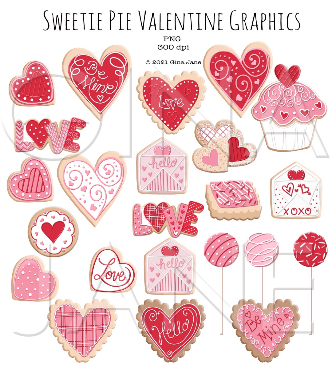 Valentine's Sweetie Pie Borders DIY Valentine's Day Digital Craft Clip ...