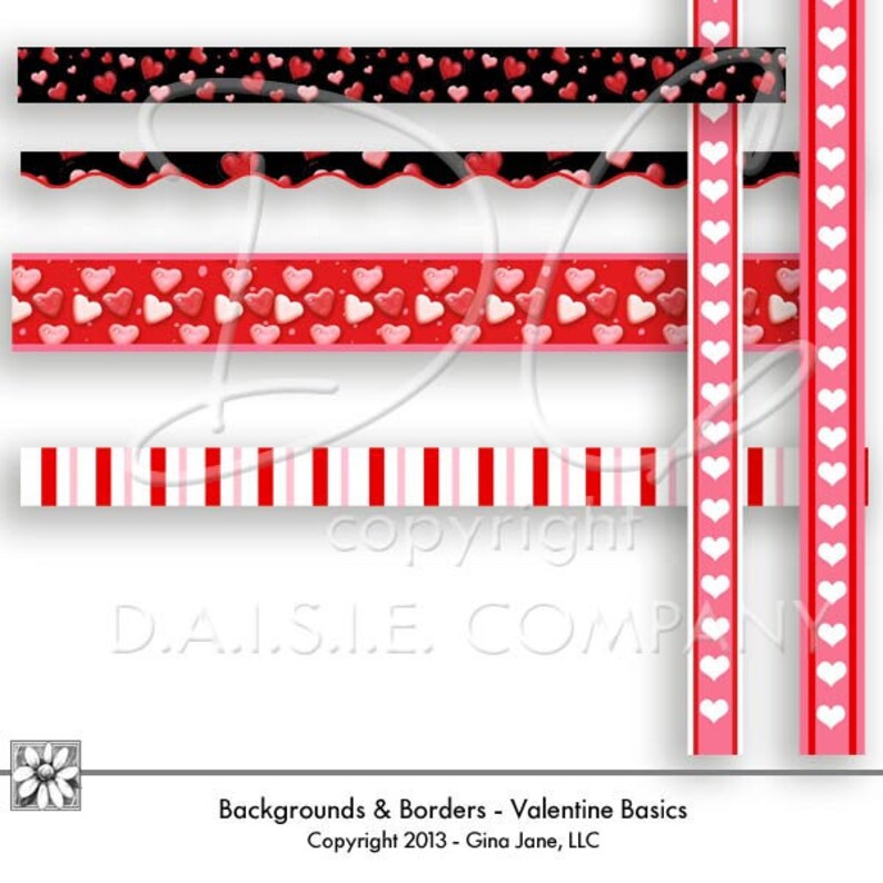 Valentine's Day Backgrounds & Borders Black and Red PNG - Etsy