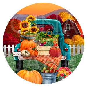 Fall Autumn Truck Home Decor Sign Print - Etsy