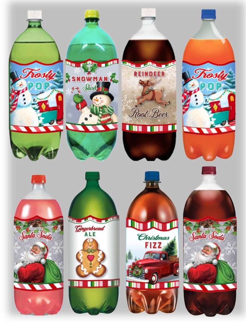 Christmas Soda Bottle Labels Party Printables |download by Gina Jane ...