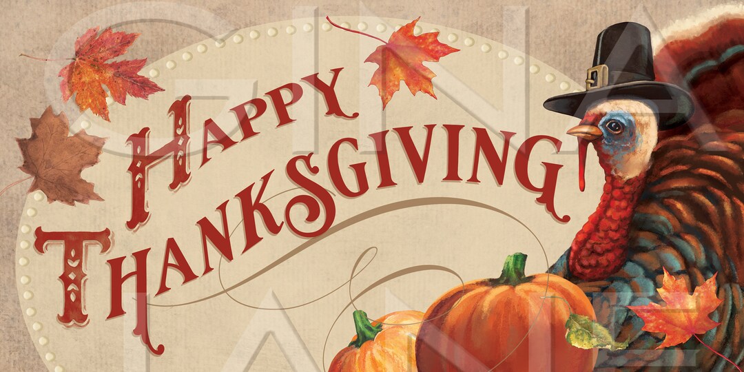 Fall Happy Thanksgiving Art |home Decor DIY | Turkey Sign Digital Art ...