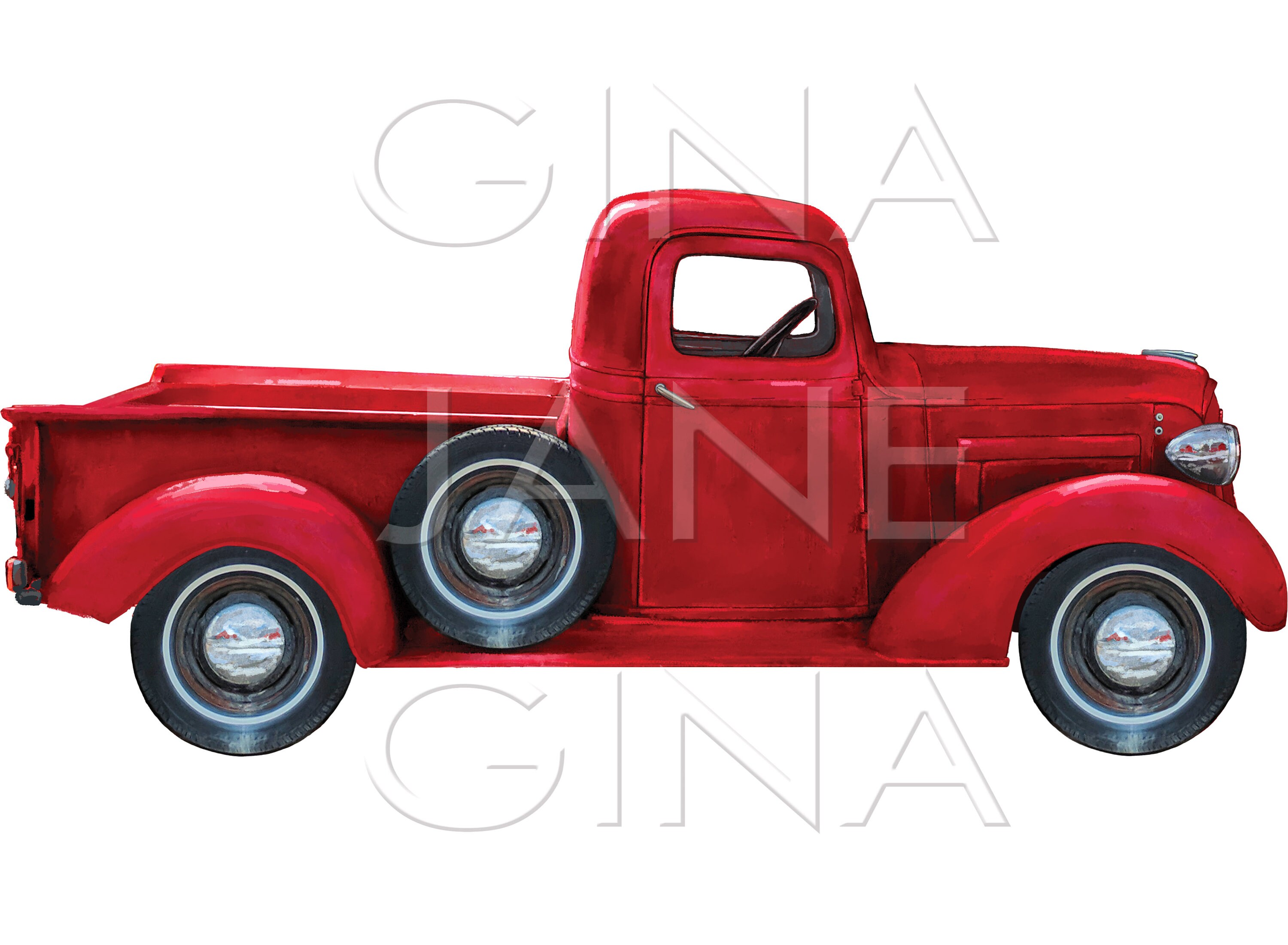 Old Red Pickup Truck Ford