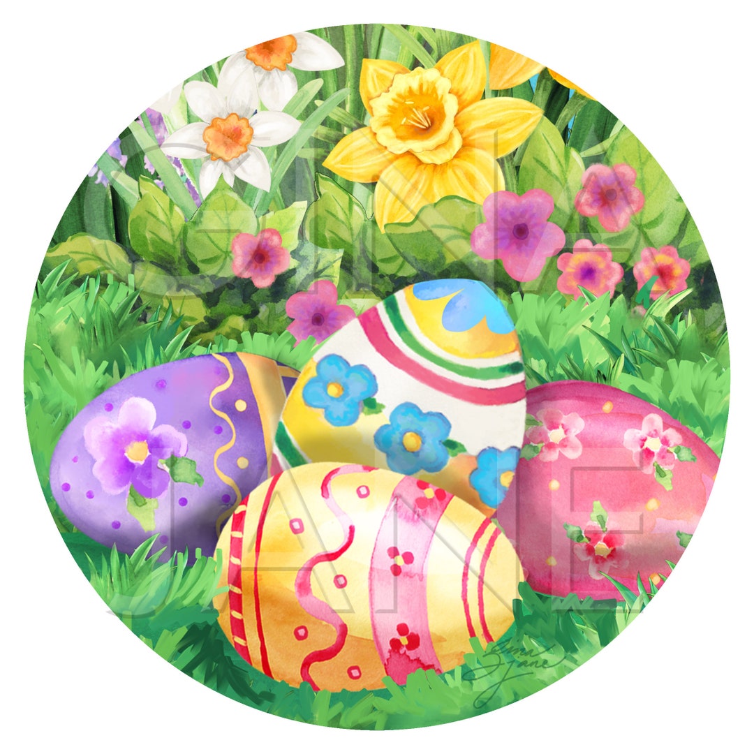 Easter Eggs With Spring Flowers | Happy Easter Wreath Sign DIY | DIY ...