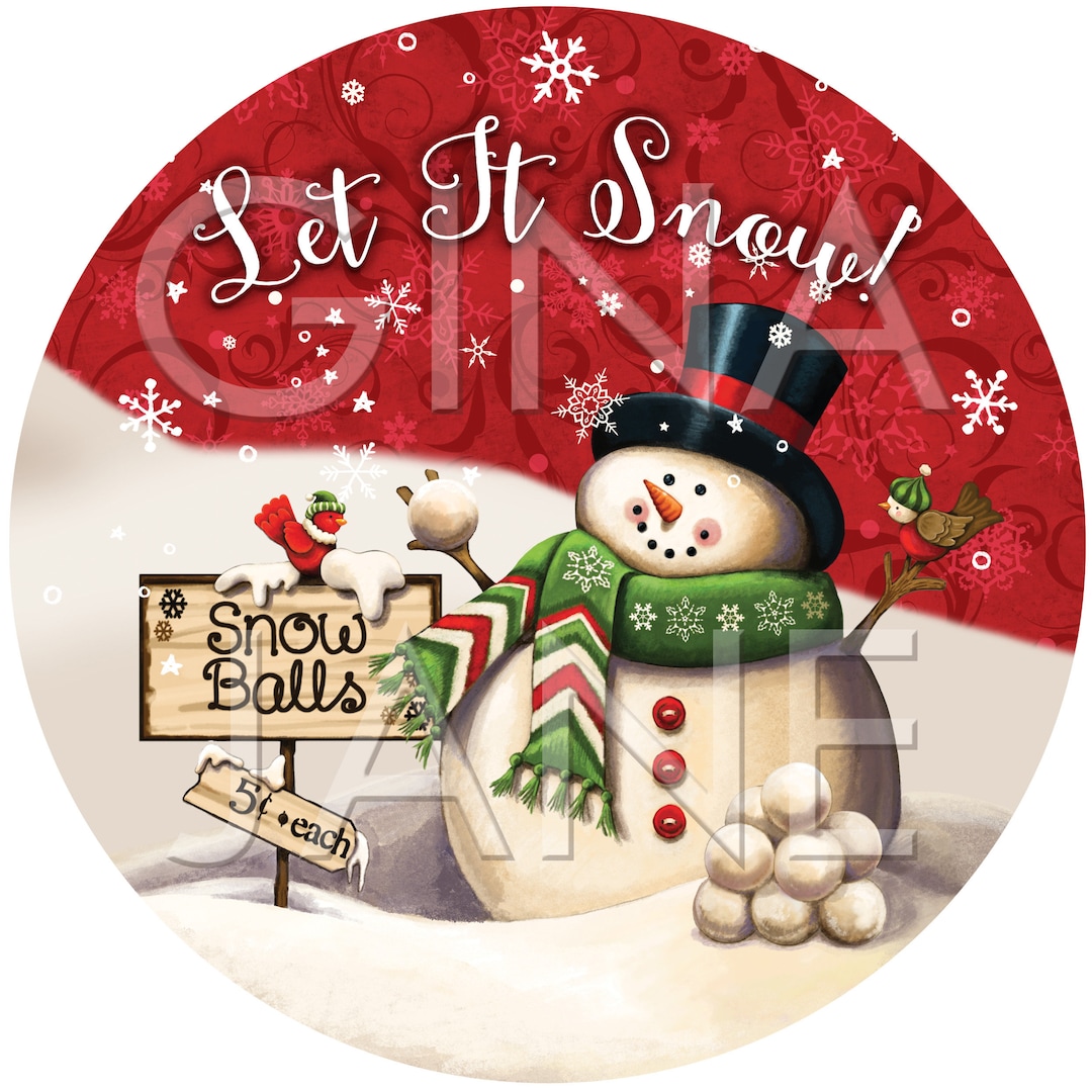 Snowman DIY Craft Decor SIGN and Art | Printable Snowman With Snowballs ...