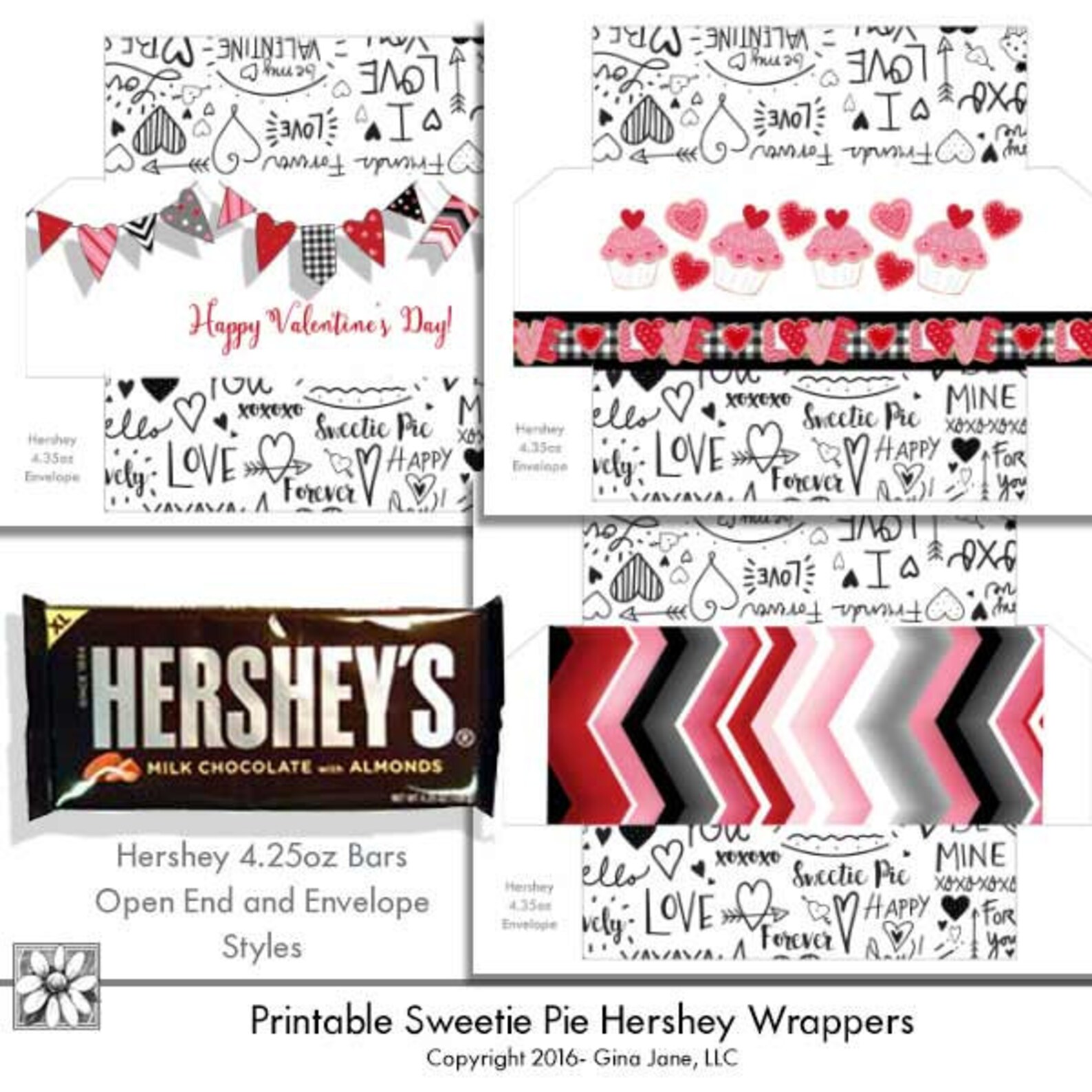 Digital Valentine's Day Candy Bar Wrappers DIY Printable - Etsy