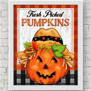 Fresh Picked Pumpkins Sign Digital Download Farmhouse Decor Vintage ...