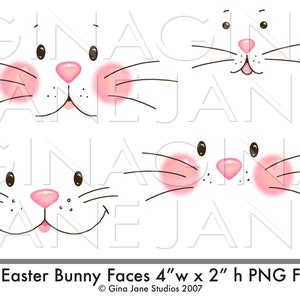 Easter Bunny Faces PNG Graphics - Etsy