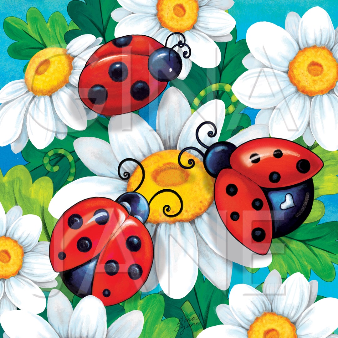 Lady Bug Daisies Spring Decor DIY | Welcome Spring DIY Wreath Printable ...