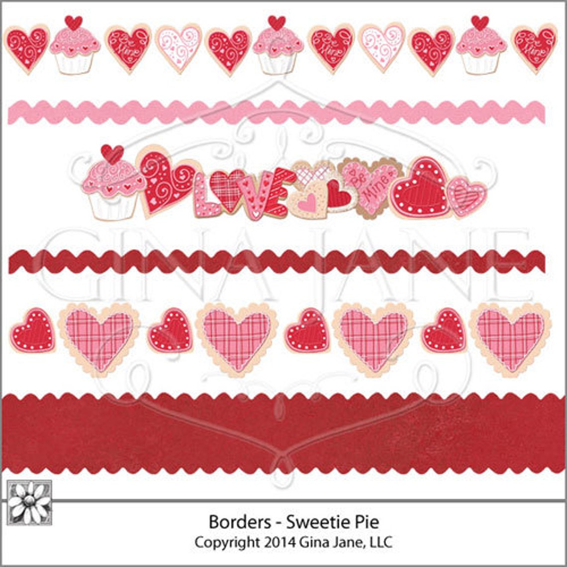Valentine's Sweetie Pie Borders Set 2 DIY - Etsy