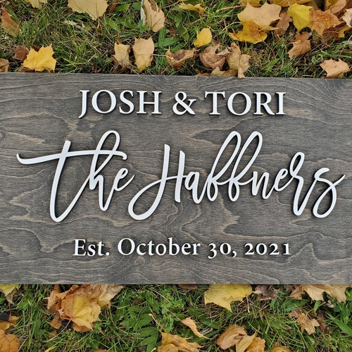 Custom Wood Sign Personalized Wedding Gift Family Name Sign - Etsy