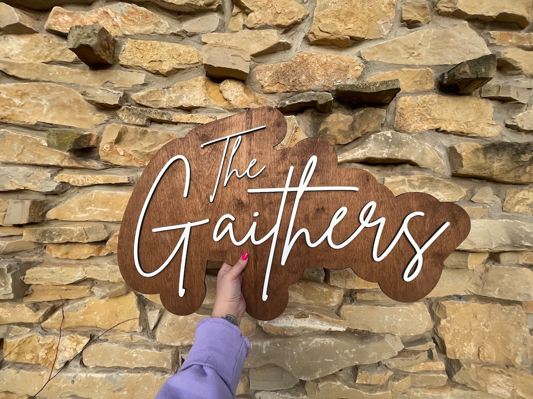 Double Layer Wooden Wedding Sign | Layered Name Sign | Custom Name Wood ...