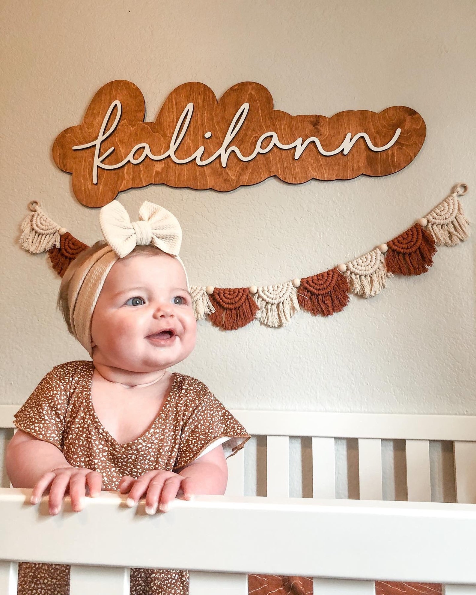 Baby Name Sign for Nursery Name Sign Above Crib Name Sign | Etsy