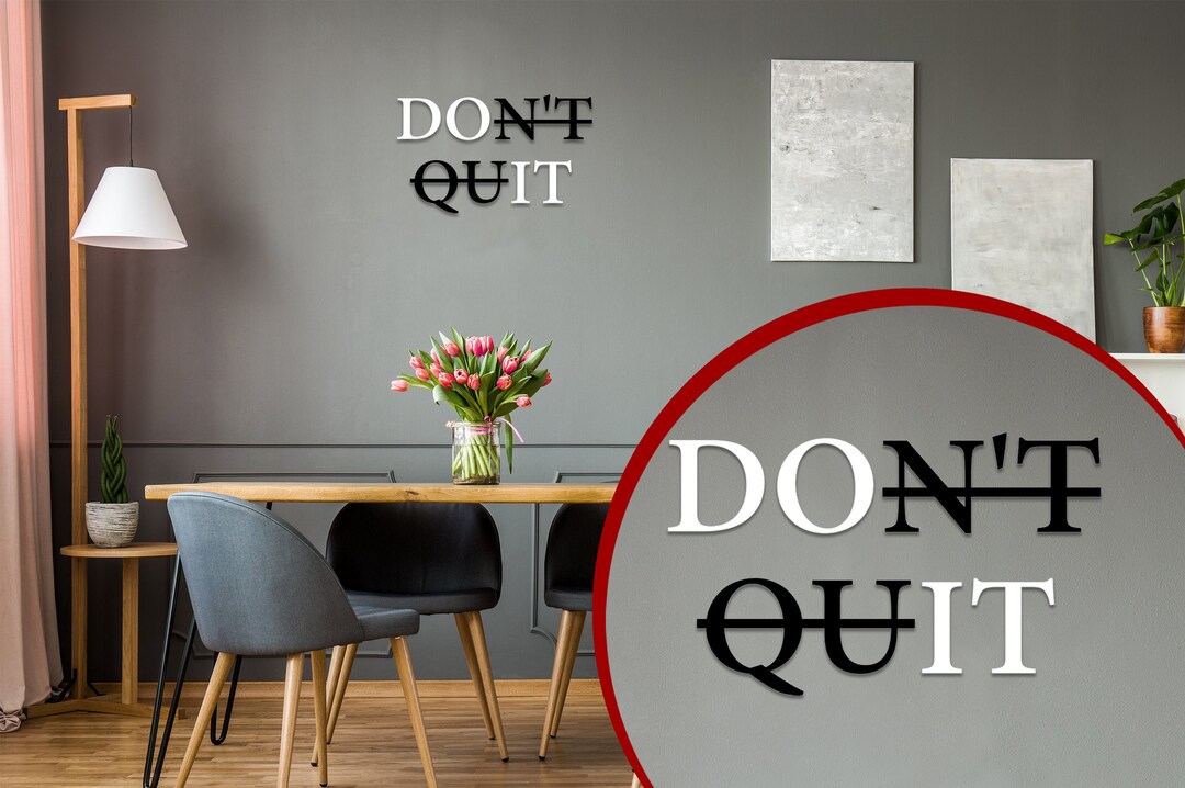 DON'T QUIT Two Colors Wooden Word Cutout Wooden Sign Wooden Laser Cut ...