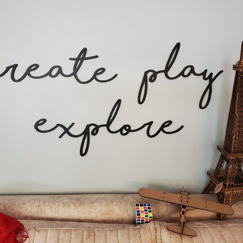 Create Play Explore Word Cutout Set Play Room Wall Decor - Etsy