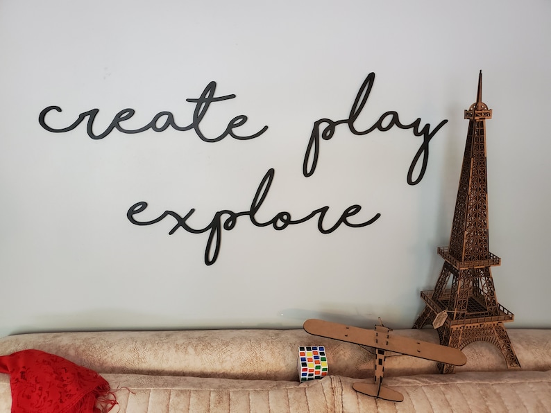 Create Play Explore | Word Cutout Set | Play Room Wall Decor | Laser ...