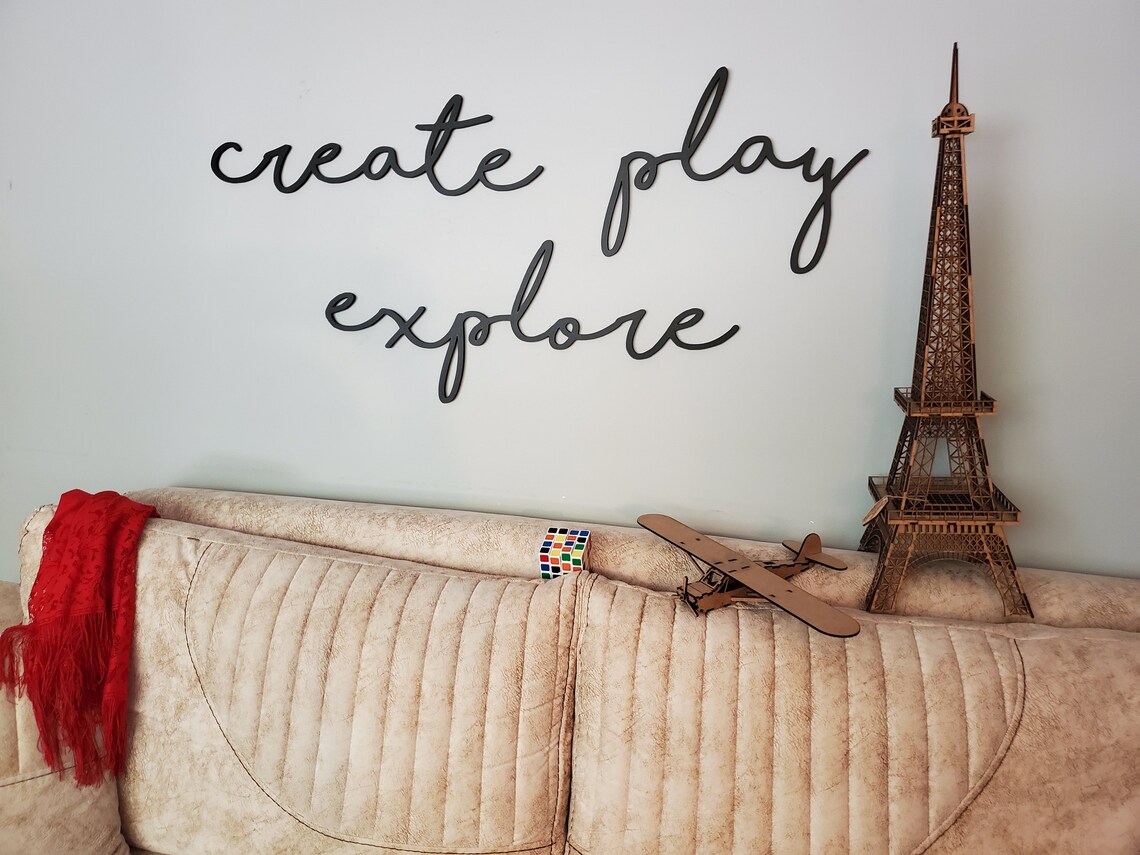 Create Play Explore | Word Cutout Set | Play Room Wall Decor | Laser ...