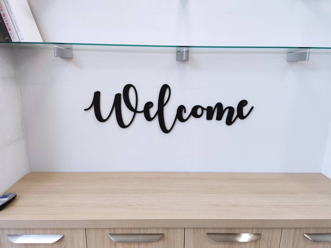Laser Cut Wood Welcome Sign | Farmhouse Entrance Decor - Etsy