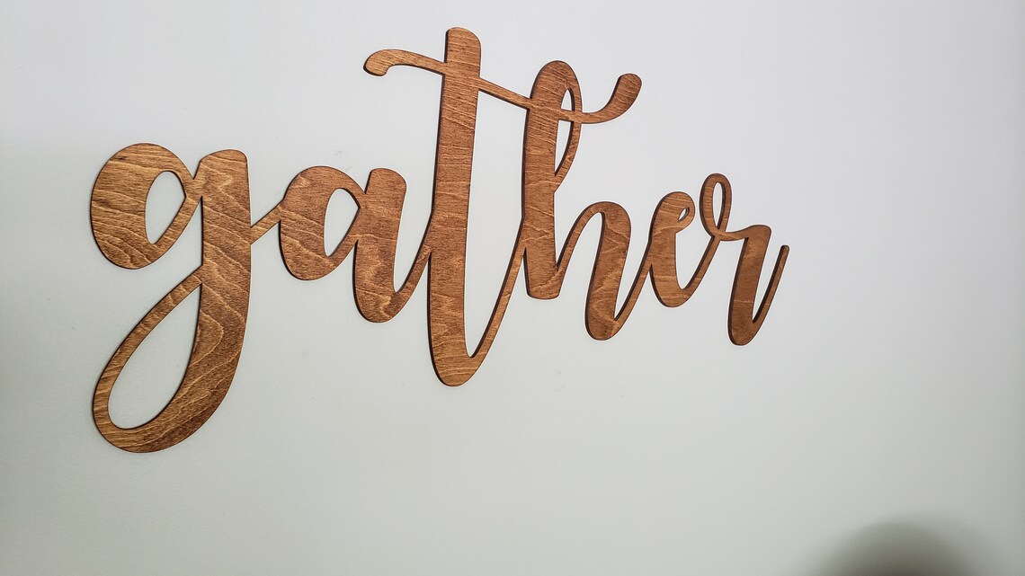 Gather Wooden Sign Wooden Word Cut Wooden Laser Cut | Etsy