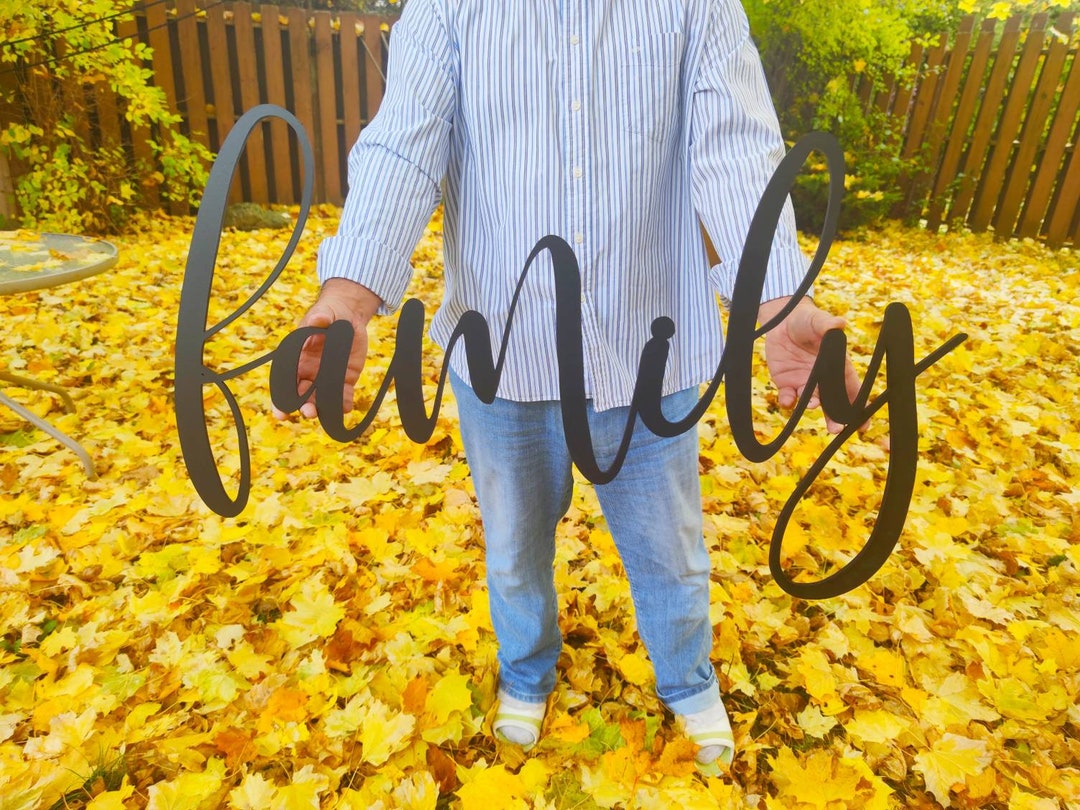 Family Wooden Sign | Wooden Word Cut | Wooden Laser Cut | Farmhouse ...