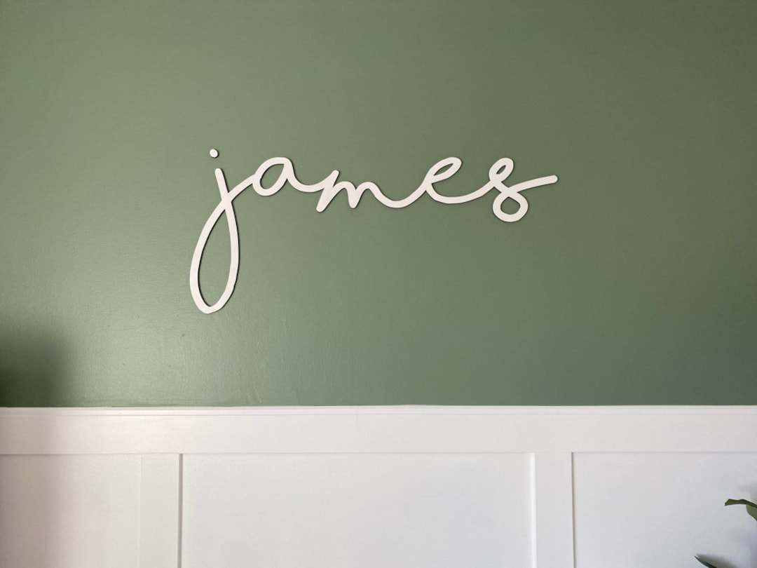 Custom Nursery Name Sign | Above the Crib Name Sign | Cursive Baby Name ...