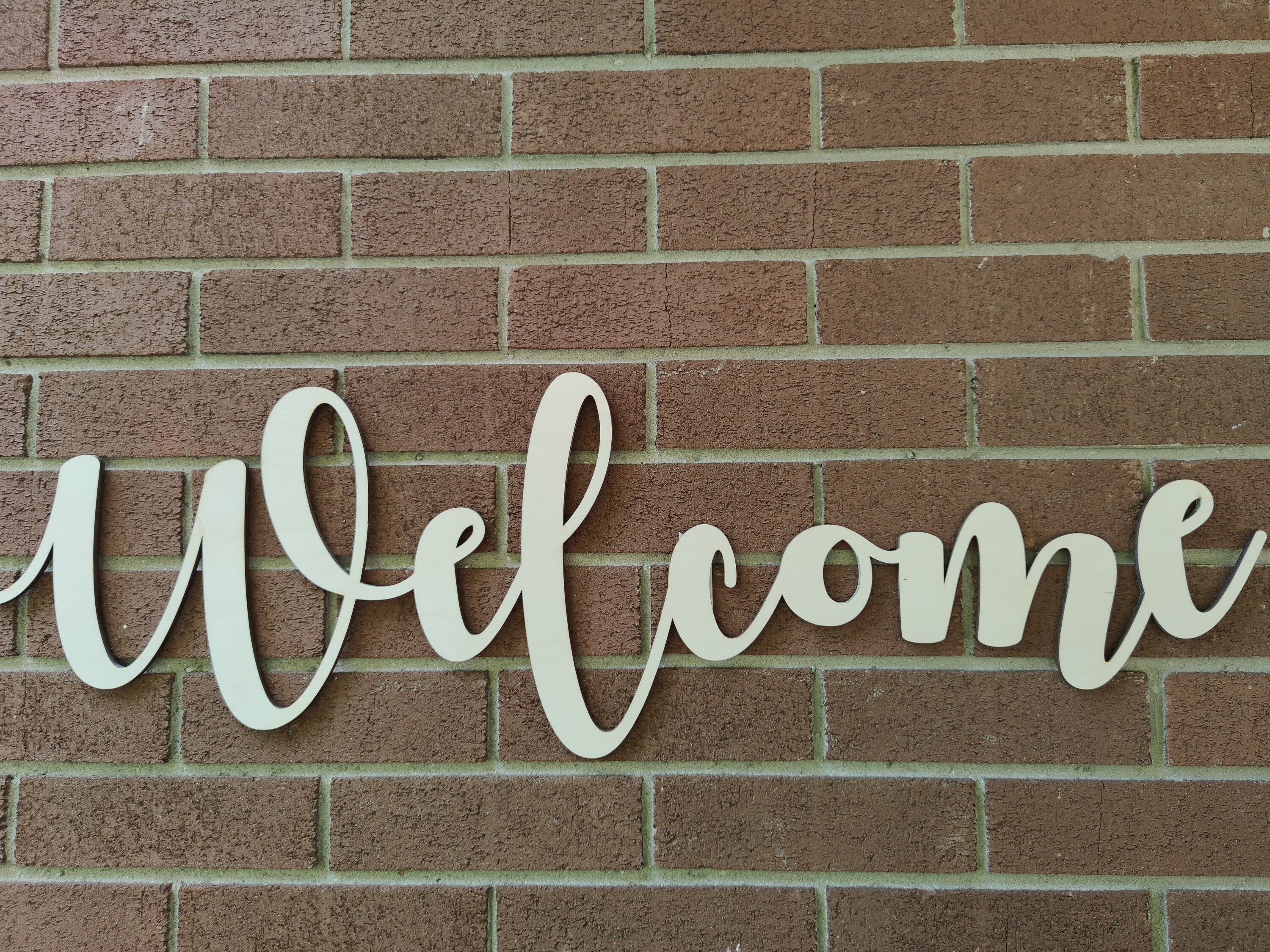 Wide Welcome Wooden Sign | Wooden Word Cut | Wooden Laser Cut ...