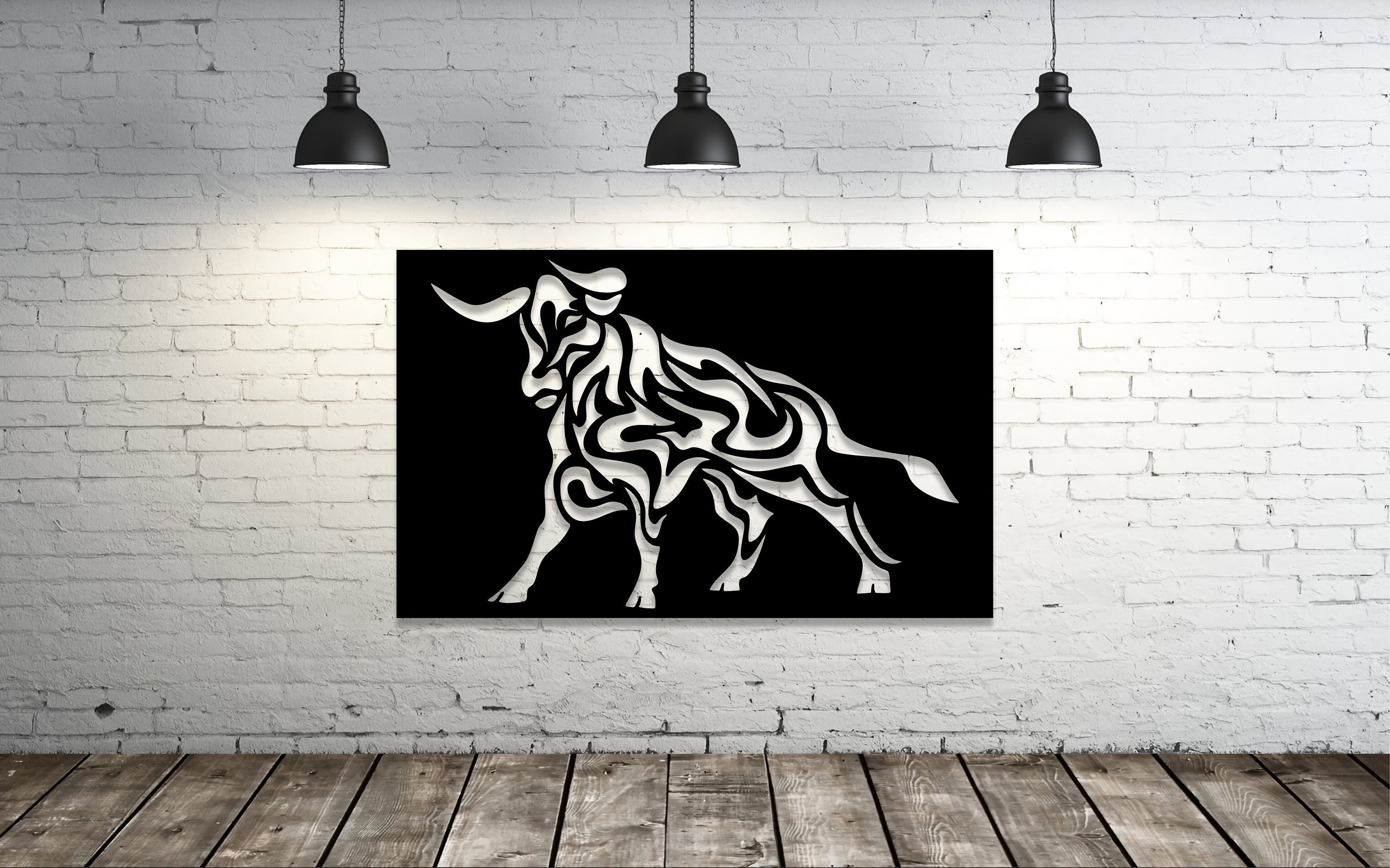 Bull panel. Laser cut files SVG DXF vector plans glowforge | Etsy